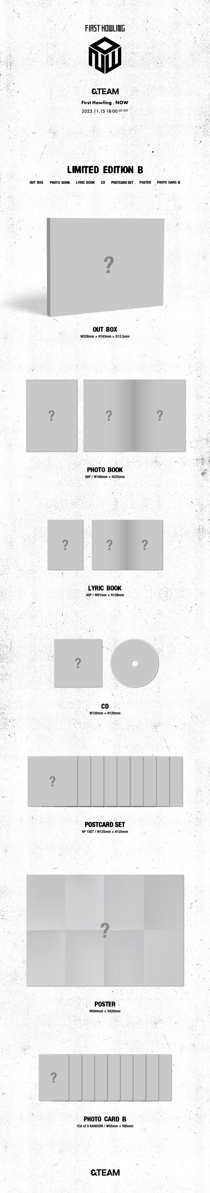 [LIMITÉE B] &TEAM - First Howling : NOW - Album Vol.1 (Limited B Ver ...